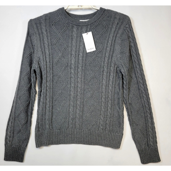 Goodfellow & Co | Sweaters | Goodfellow Co Sweater Mens S Gray Cable ...